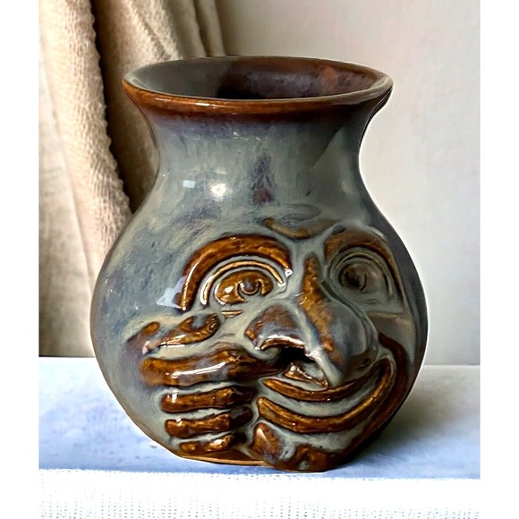 Aaagh Design | Accents | Vintage Ceramic Art Pottery Egg Separater Face ...